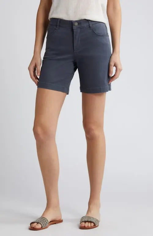 Wit & Wisdom Mid Length Stretch Twill Shorts - Shadow