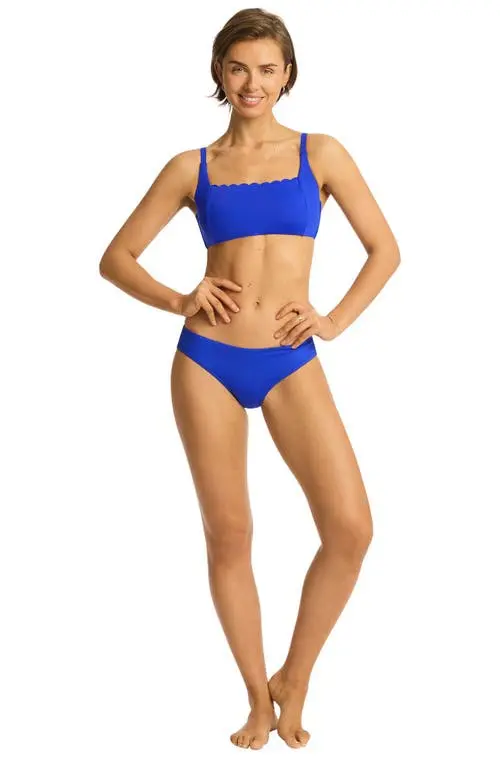 SEA LEVEL Scalloped Square Neck Bikini Top - Cobalt