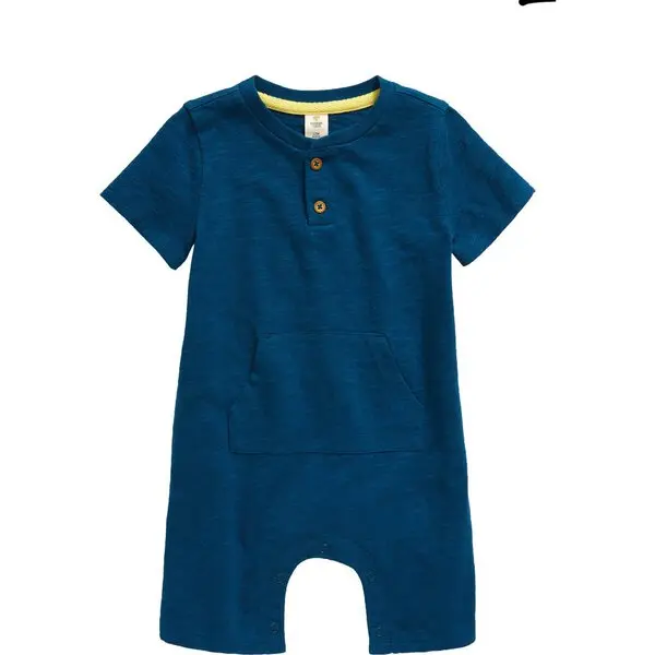 TUCKER + TATE Henley Pocket Romper - Blue Sailor