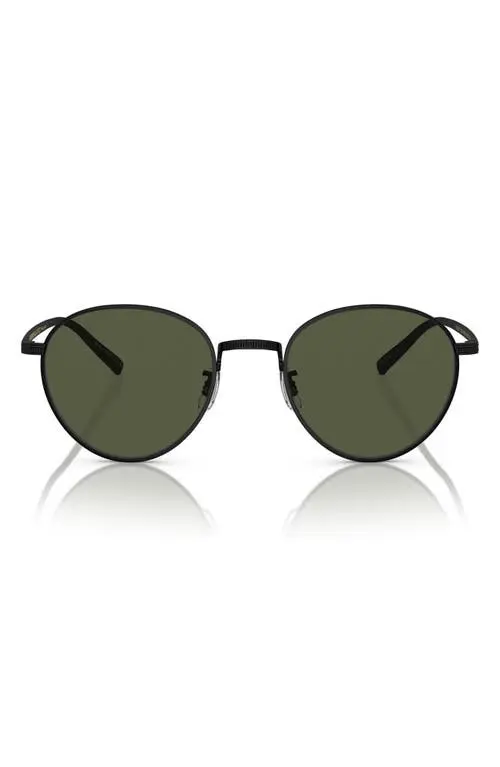 Oliver Spencer Rhydian 49mm Round Sunglasses - Matte Black