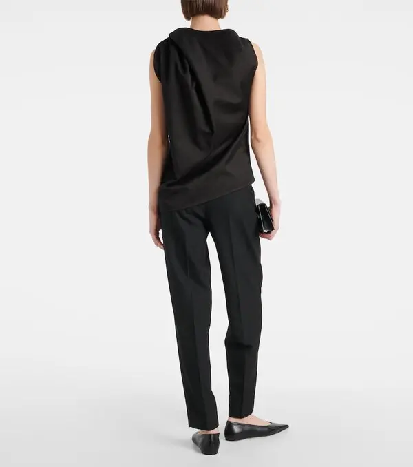 TOTEME Draped Cotton And Linen Top
