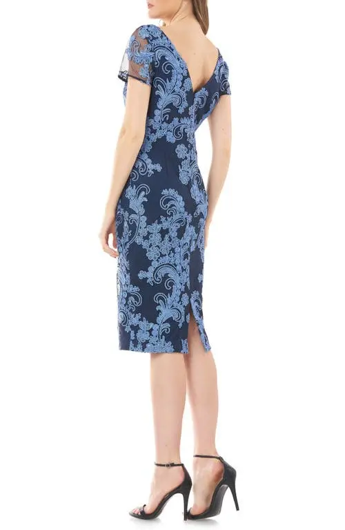 Js Collections Soutache Floral Sheath Cocktail Dress