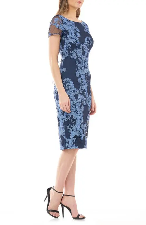 Js Collections Soutache Floral Sheath Cocktail Dress