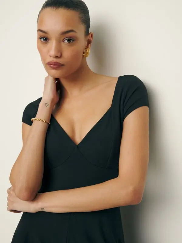 Reformation Brynn Knit Dress In Black - 70% Off | Editorialist