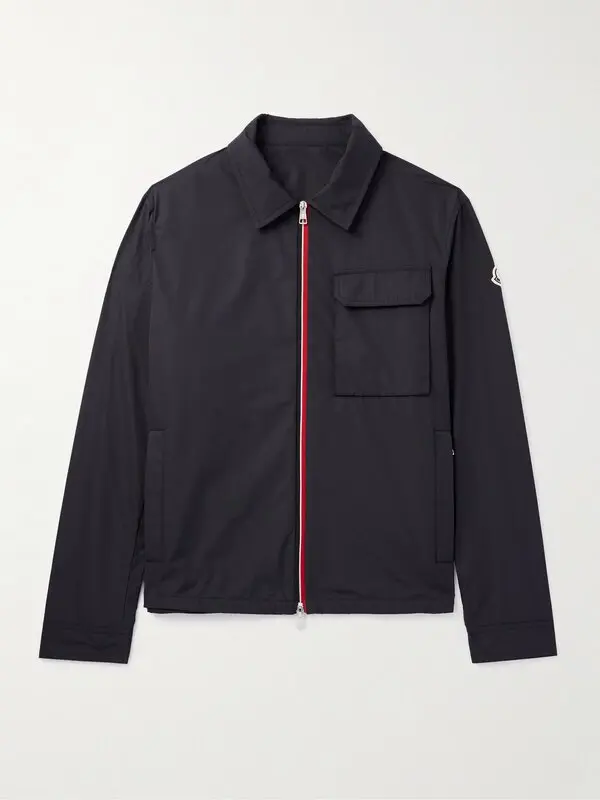 Moncler Logo-appliquéd Grosgrain-trimmed Shell Overshirt