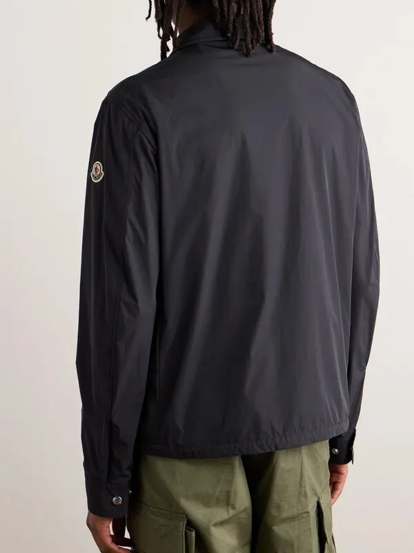 Moncler Logo-appliquéd Grosgrain-trimmed Shell Overshirt
