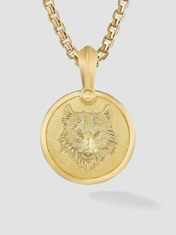 David Yurman Petrvs Wolf Amulet In 18k Yellow - Gold