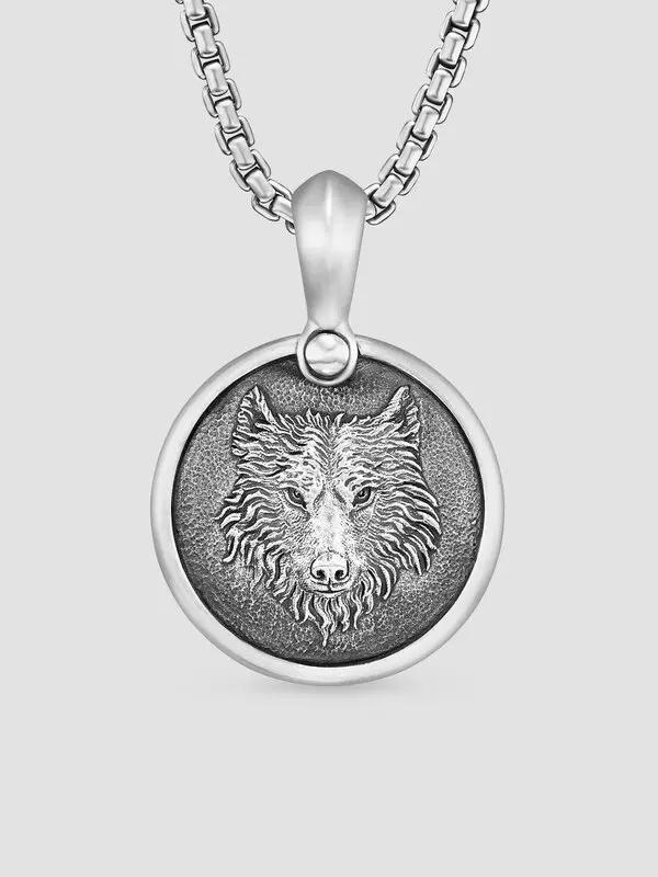David Yurman Petrvs Wolf Amulet In Sterling - Silver
