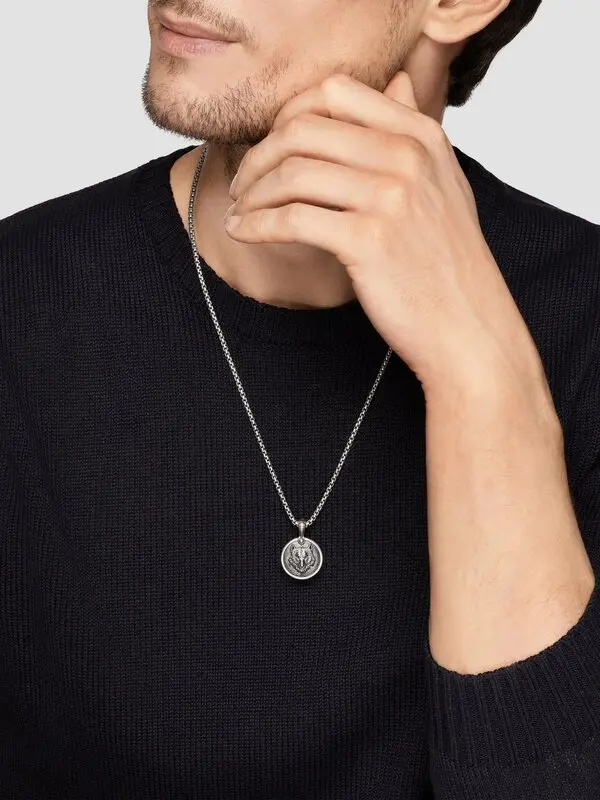 David Yurman Petrvs Wolf Amulet In Sterling - Silver