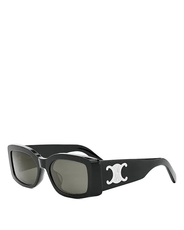 Celine Triomphe Square Sunglasses, 53mm - Black/gray Solid