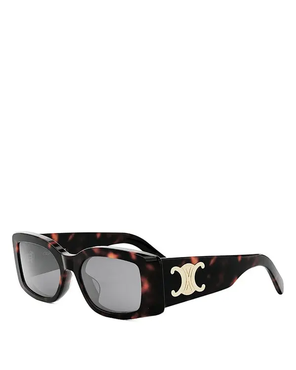 Celine Triomphe Square Sunglasses, 53mm - Havana/gray Solid