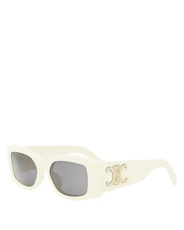 Celine Triomphe Square Sunglasses, 53mm - Ivory/gray Solid