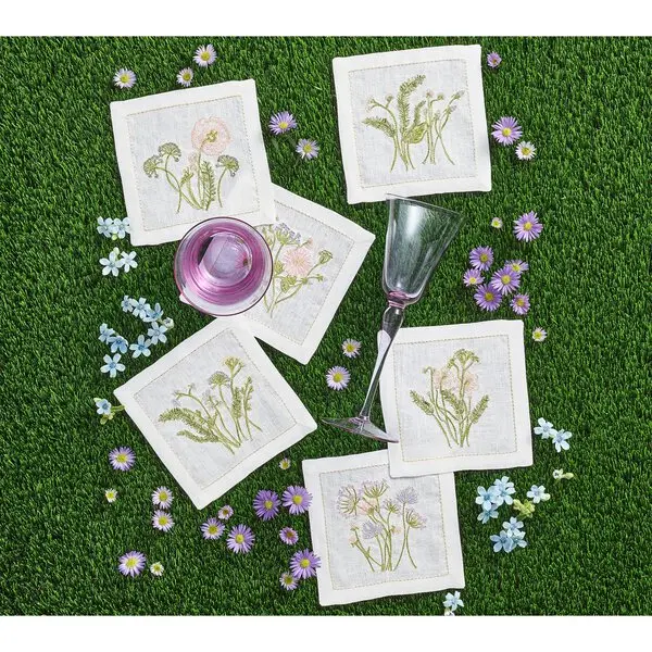 KIM SEYBERT Meadow Cocktail Napkins In Set Of 6