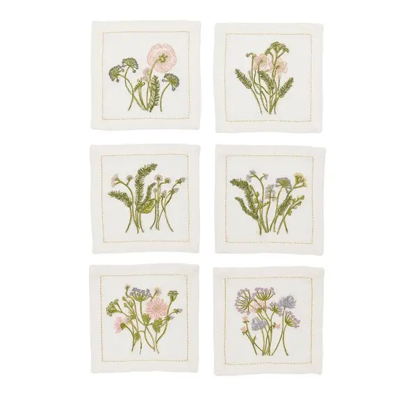 KIM SEYBERT Meadow Cocktail Napkins In Set Of 6