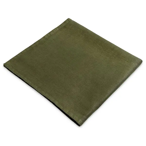 L'Objet Linen Sateen Napkins, Set Of 4 - Olive