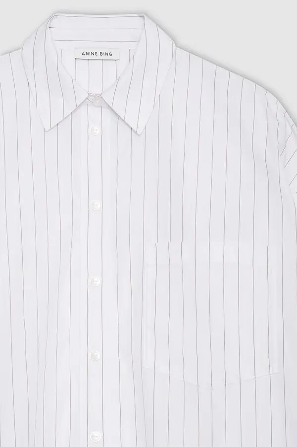ANINE BING Chrissy Oversized Cotton Stripe Shirt
