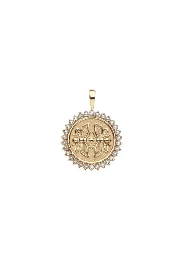 JANE WIN Sisters Forever Petite Coin Pendant - Gold