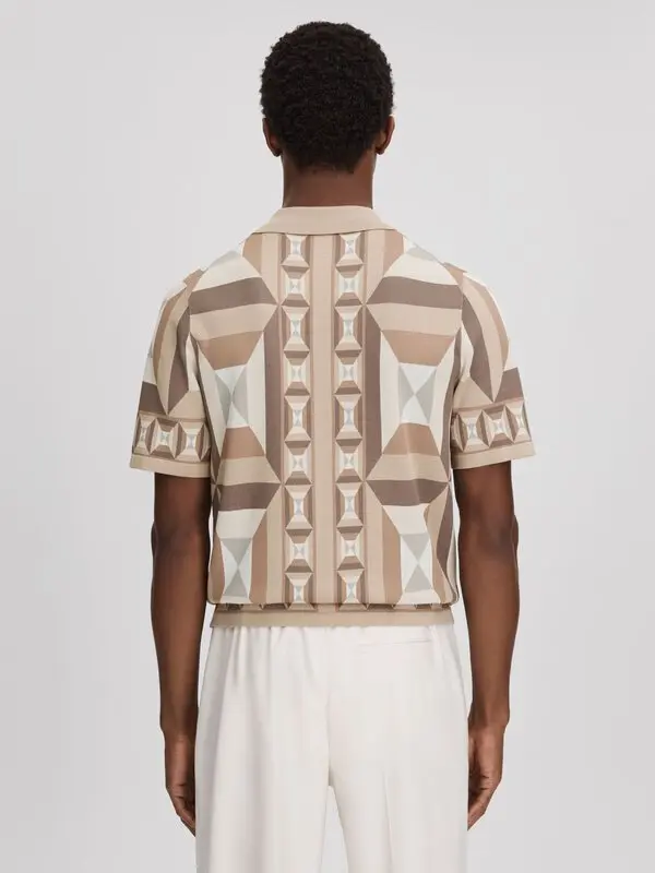 REISS Beresford Knitted Cuban Collar Shirt