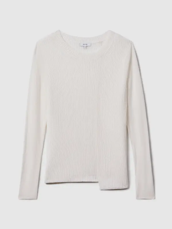 REISS Hazel Knitted Crew Neck Top