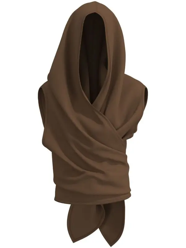 MARGHERITA MACCAPANI Hooded Wraparound Top - Brown