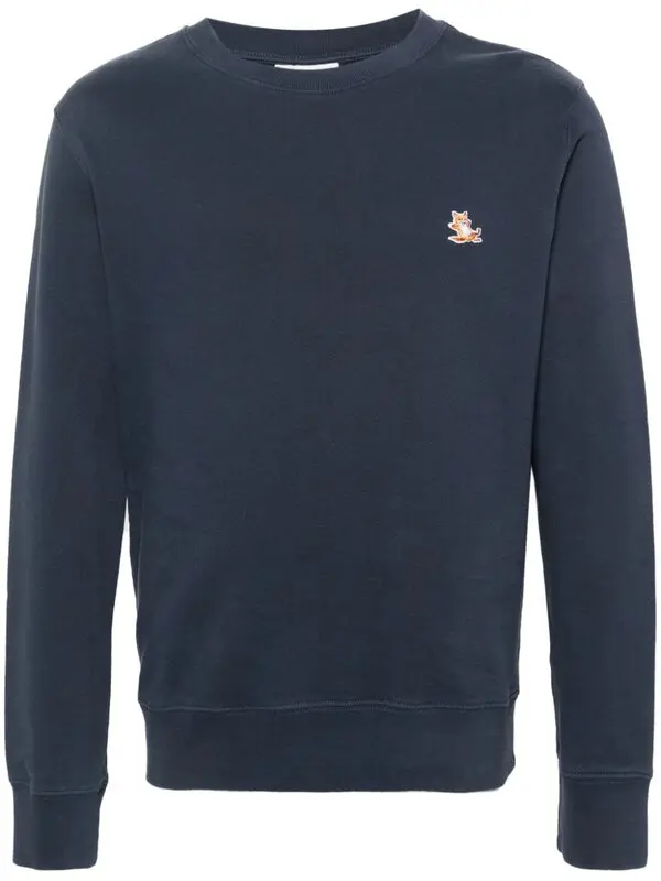 Maison Kitsuné Fox-motif Sweatshirt - Blue