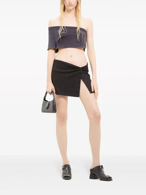 COURREGES Twist-detailing Pinstripe Miniskirt