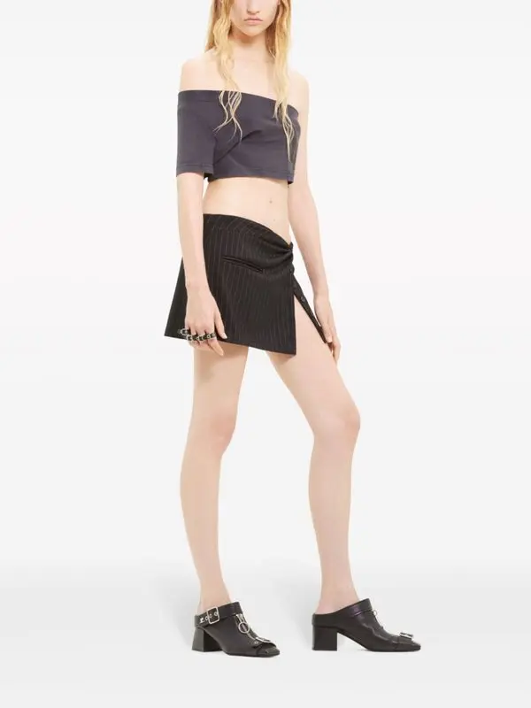 COURREGES Twist-detailing Pinstripe Miniskirt