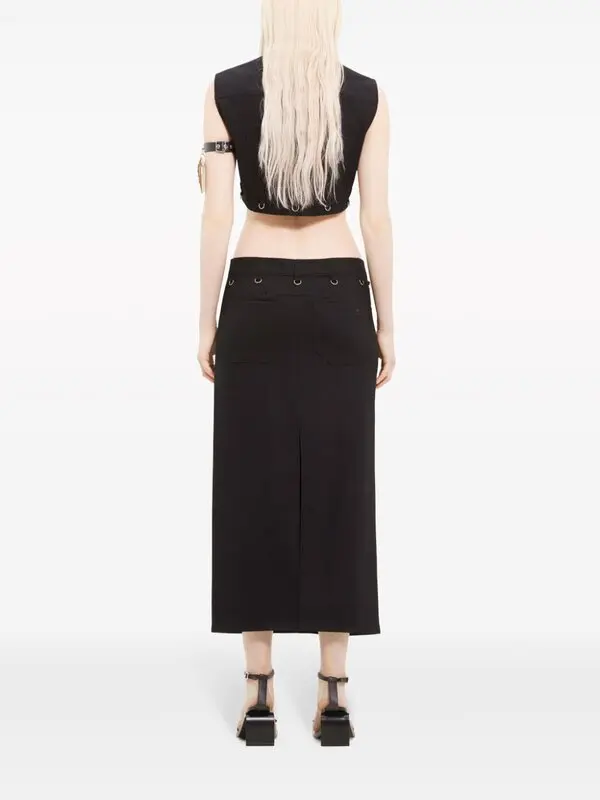 COURREGES Multiflex Denim Midi Skirt - Black