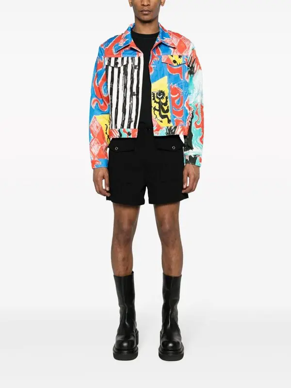 CHARLES JEFFREY Graphic-print Denim Jacket
