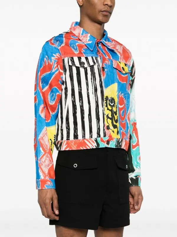 CHARLES JEFFREY Graphic-print Denim Jacket
