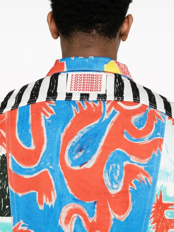 CHARLES JEFFREY Graphic-print Denim Jacket