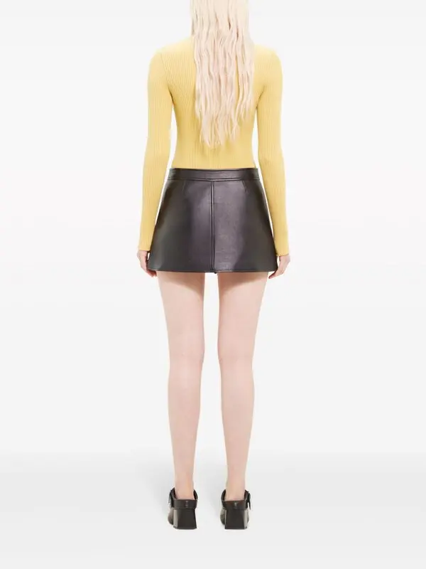 COURREGES Zip-up Leather Miniskirt