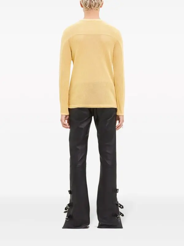 COURREGES Logo-print Mesh T-shirt - Yellow