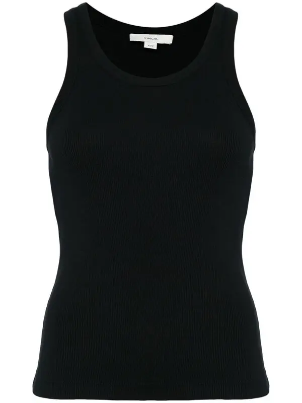 Vince Ribbed-knit Tank Top - Black