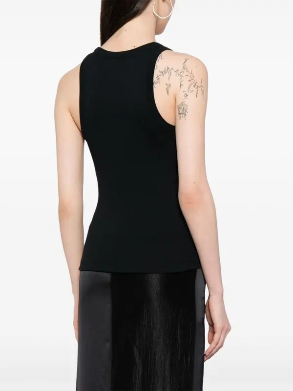 Vince Ribbed-knit Tank Top - Black