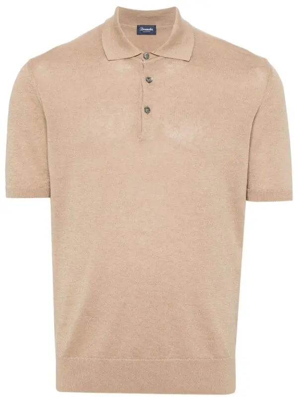 DRUMOHR Fine-knit Polo Shirt - Neutrals