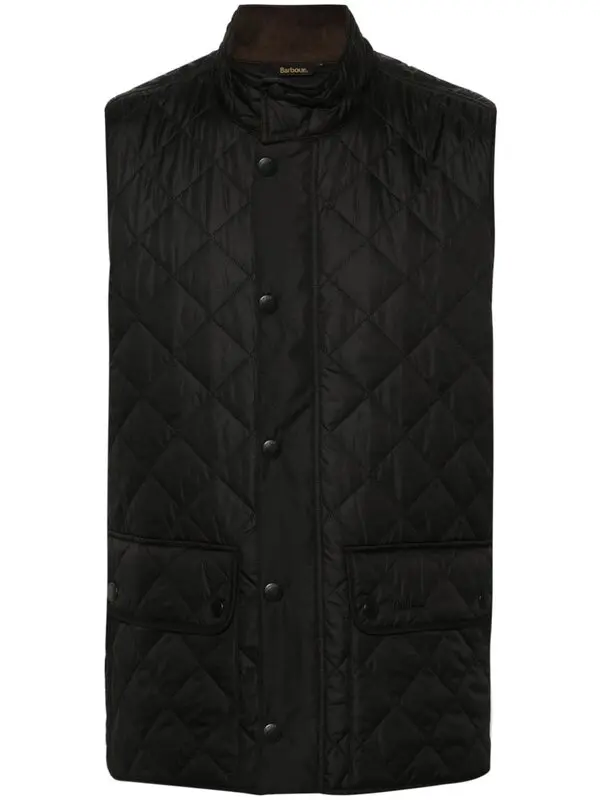 Barbour Diamond-quilted Logo-embroidered Gilet - Black