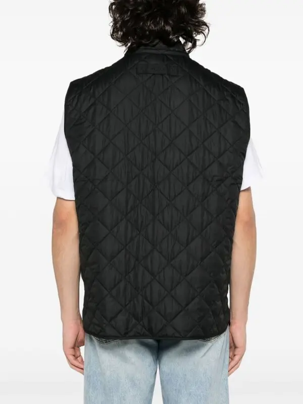 Barbour Diamond-quilted Logo-embroidered Gilet - Black