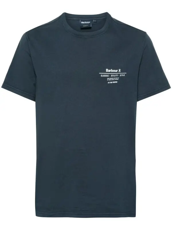 Barbour Logo-print Cotton T-shirt - Blue