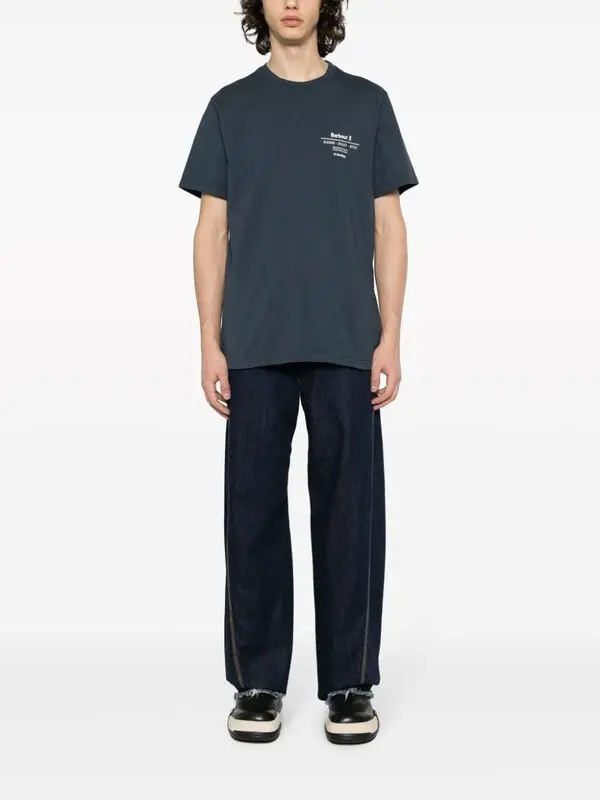 Barbour Logo-print Cotton T-shirt - Blue