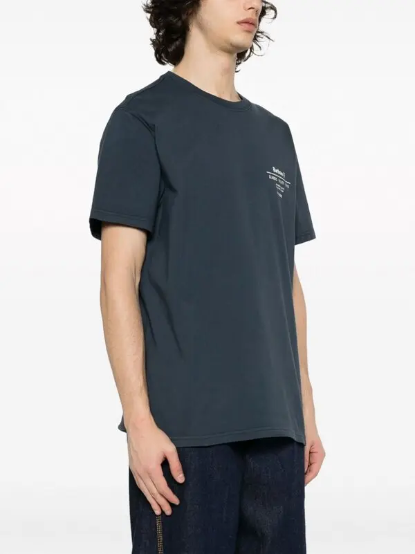 Barbour Logo-print Cotton T-shirt - Blue