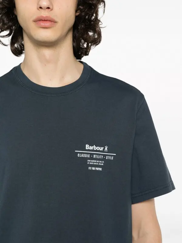 Barbour Logo-print Cotton T-shirt - Blue