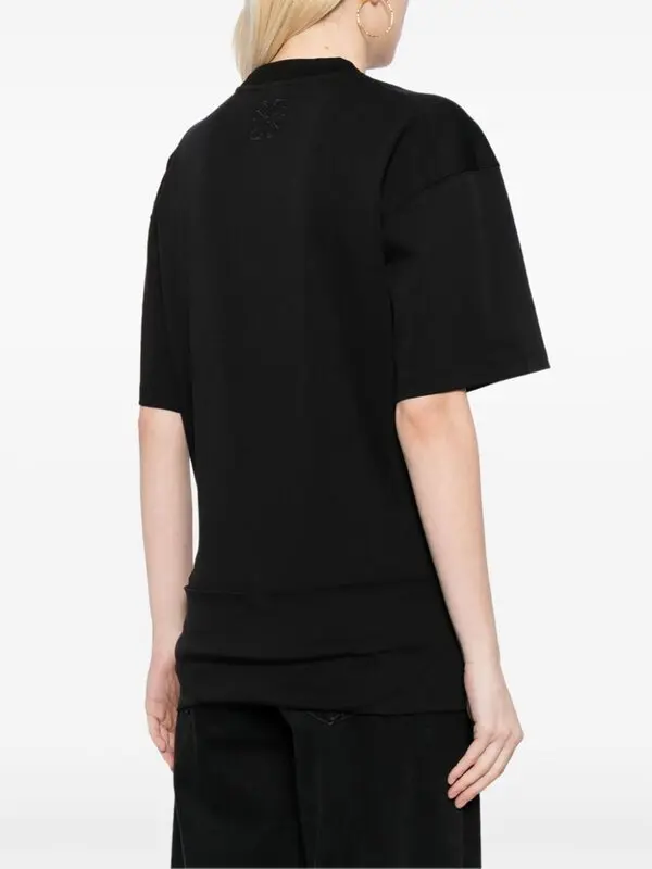 Off-White Arrows-embroidery T-shirt - Black