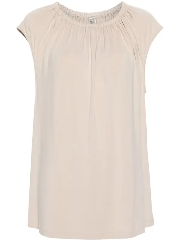 TOTEME Gathered-neck Jersey Top