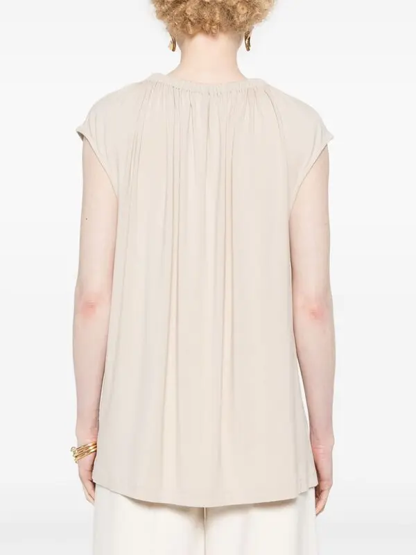 TOTEME Gathered-neck Jersey Top
