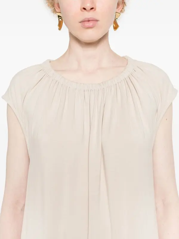 TOTEME Gathered-neck Jersey Top