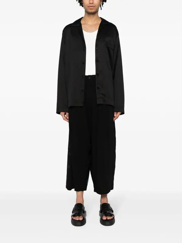 Yohji Yamamoto Graphic-print Velvet Trousers