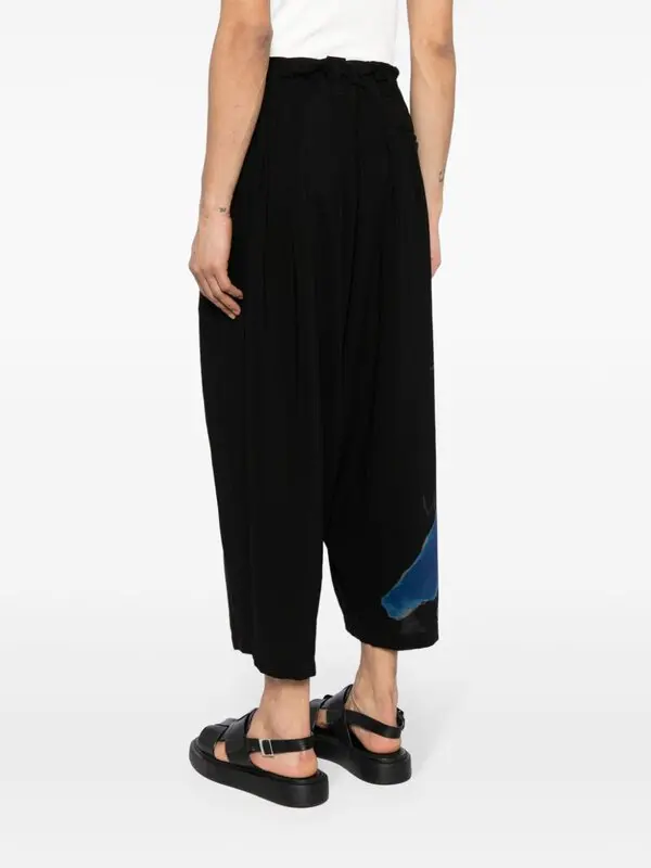 Yohji Yamamoto Graphic-print Velvet Trousers