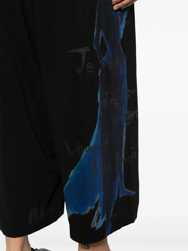 Yohji Yamamoto Graphic-print Velvet Trousers