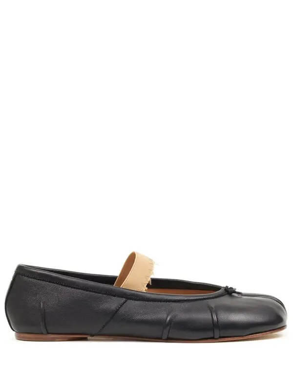 MAISON MARGIELA Tabi Leather Ballet Flats - Black